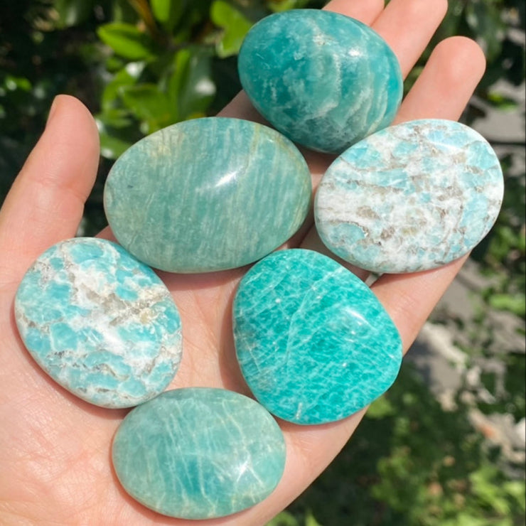 Amazonite Palm Stone – Simmon Crystal Wholesale