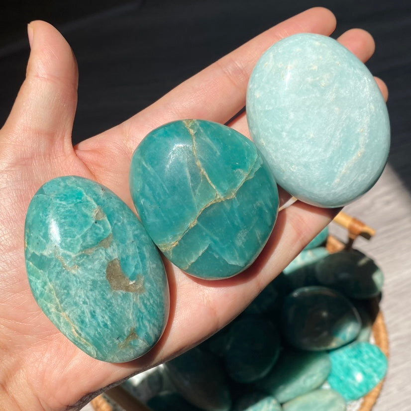 Amazonite Palm Stone – Simmon Crystal Wholesale