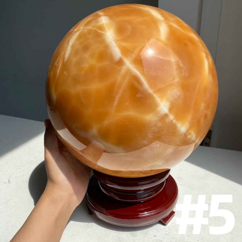 Orange Calcite Big Sphere – Simmon Crystal Wholesale