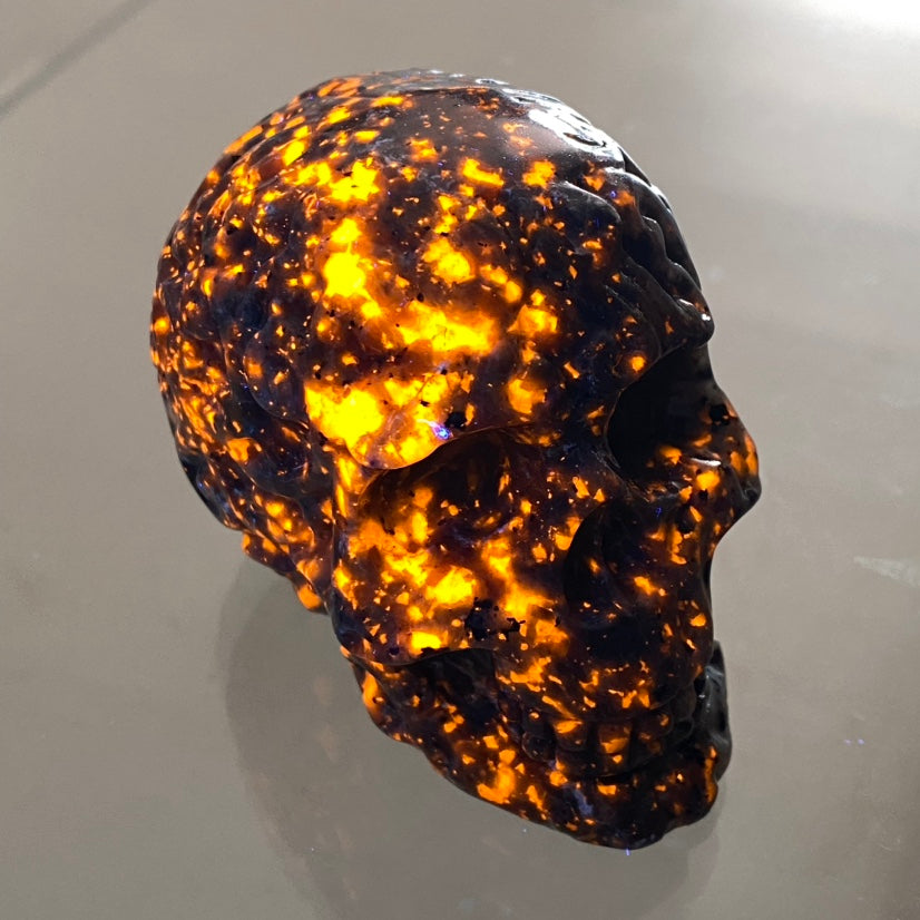 Big Yooperlite Flower Skull – Simmon Crystal Wholesale