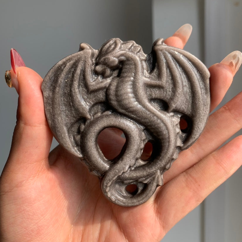 Silver/Gold Sheen Obsidian Dragon – Simmon Crystal Wholesale