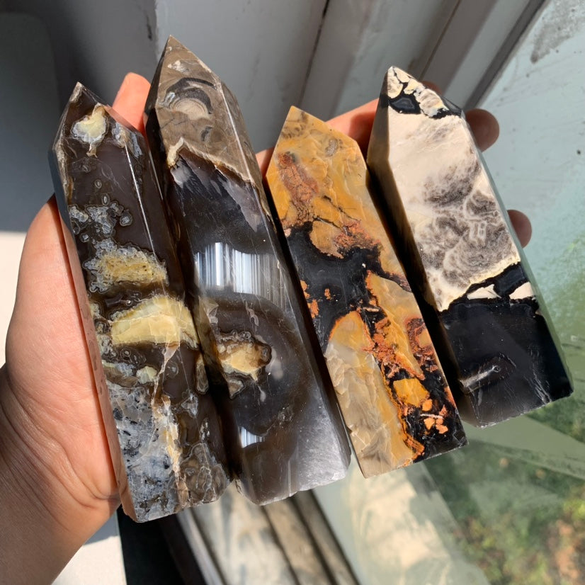 Volcano Agate Towers (imperfect) – Simmon Crystal Wholesale