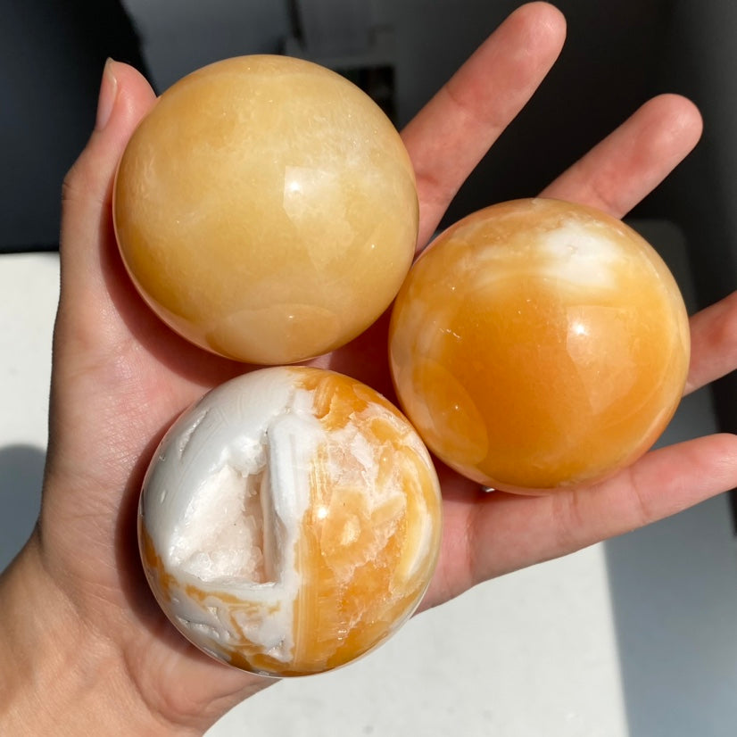 Orange Calcite Sphere – Simmon Crystal Wholesale