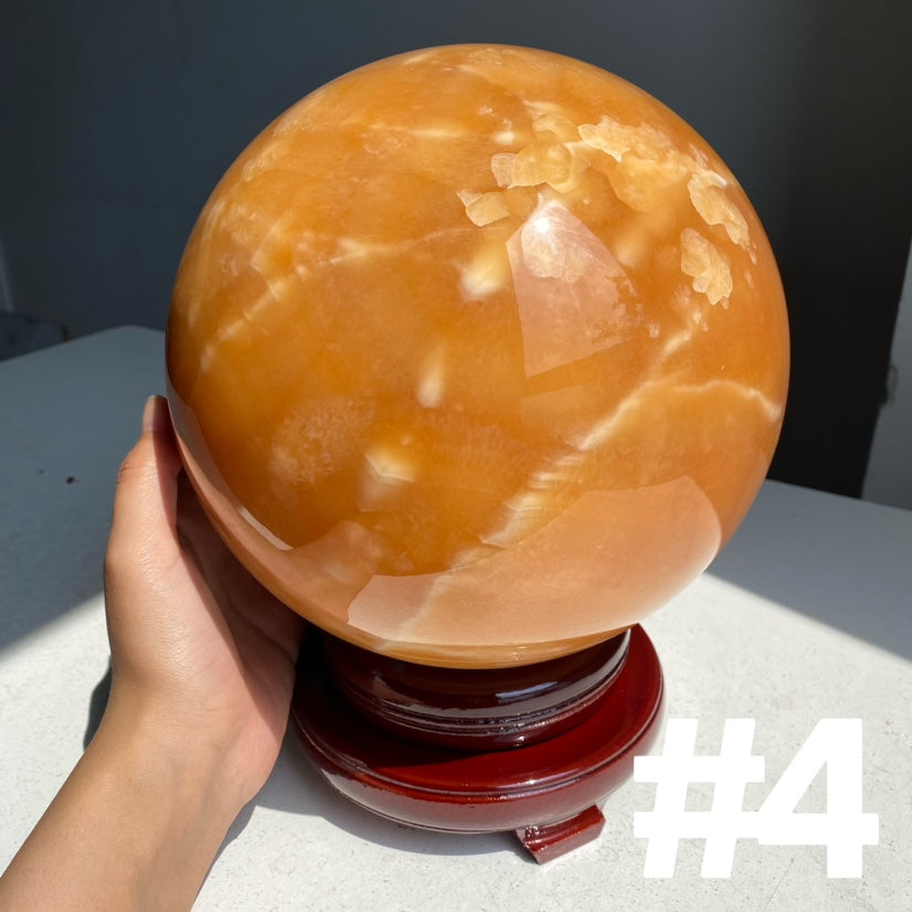 Orange Calcite Big Sphere – Simmon Crystal Wholesale