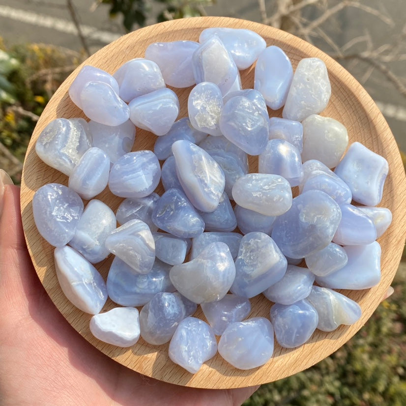Blue Lace Agate Tumble – Simmon Crystal Wholesale