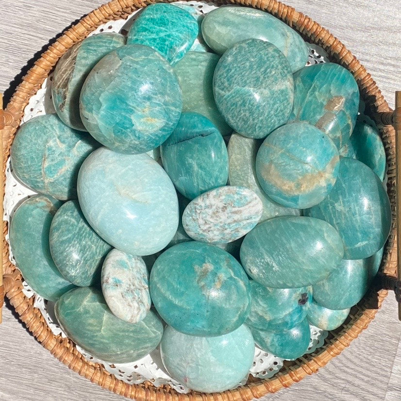 Amazonite Palm Stone – Simmon Crystal Wholesale
