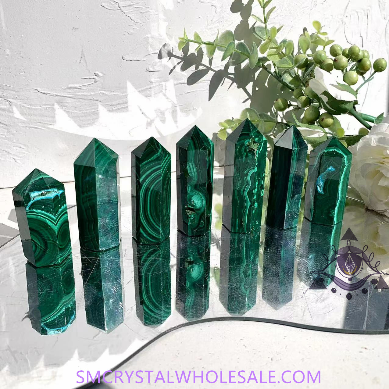 Small Malachite Tower – Simmon Crystal Wholesale